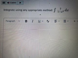 Solved Integrate using any appropriate method: | Chegg.com