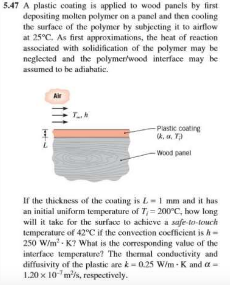Solved 5.47 A plastic coating is applied to wood panels by | Chegg.com