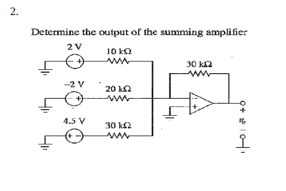 Solved Determine the output of the summing amplifier | Chegg.com