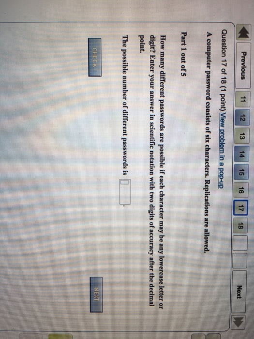 Solved reviouS Next Question 17 of 18 (1 point) View problem | Chegg.com