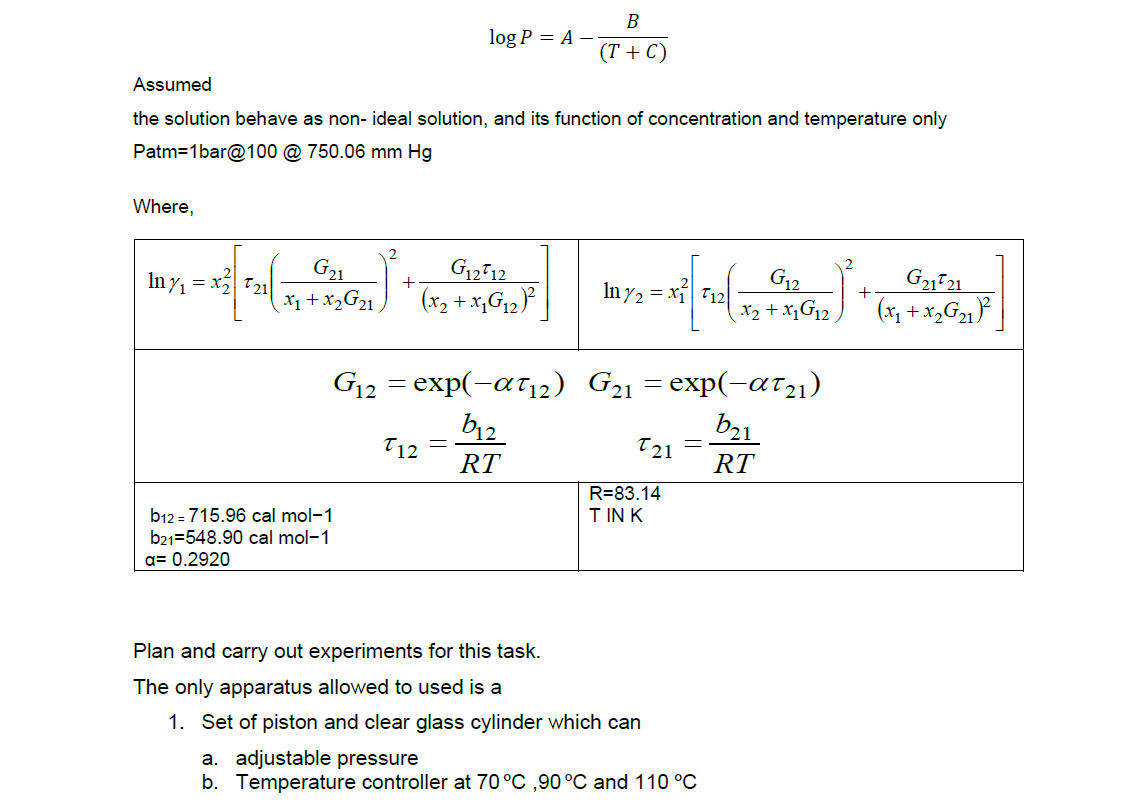 Solved VLE is a condition when a liquid phase is in | Chegg.com