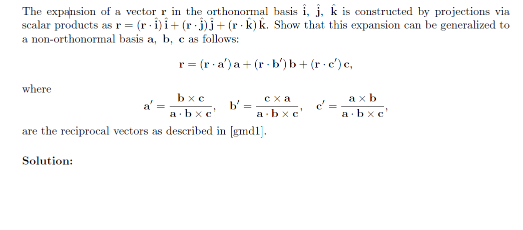 Solved The expansion of a vector r in the orthonormal basis | Chegg.com