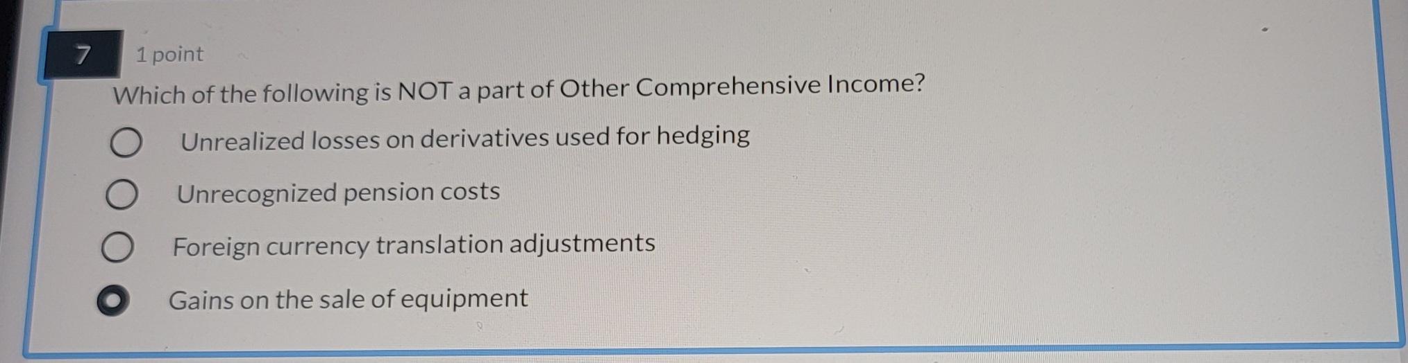 Solved 7 1 point Which of the following is NOT a part of | Chegg.com