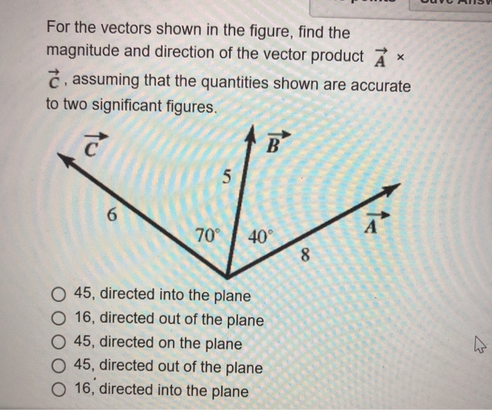 Solved For the vectors shown in the figure, find the | Chegg.com
