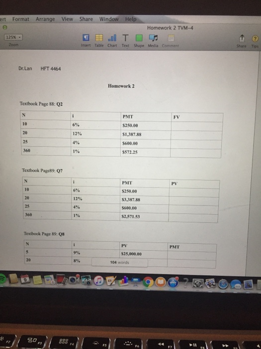 Solved ert Format Arrange View Share Window Help Homework 2 | Chegg.com