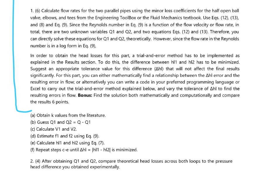 Solved Split flow (smooth pipe with split flow) A B Figure | Chegg.com