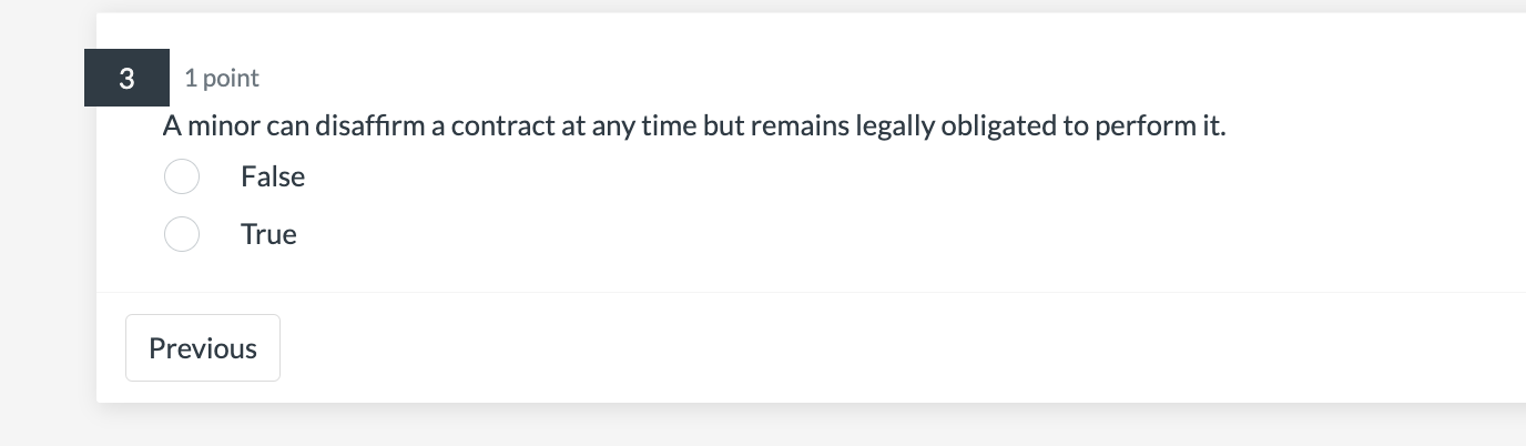 Solved A minor can disaffirm a contract at any time but | Chegg.com