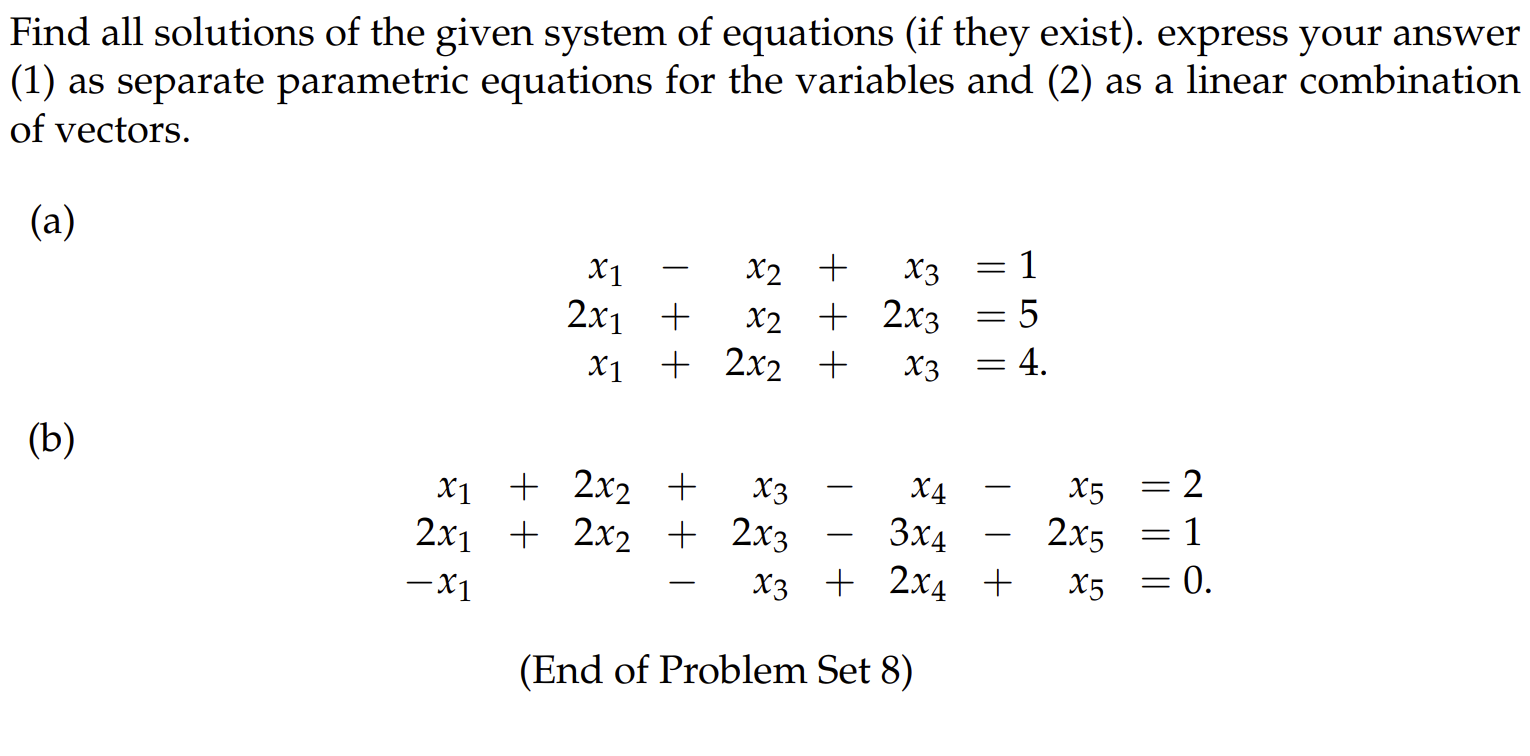 Solved . Find all solutions of the given system of equations | Chegg.com