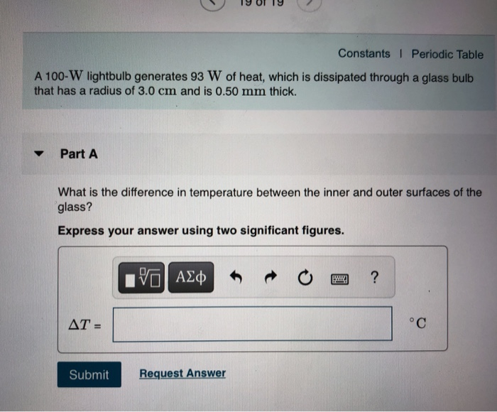 Solved Constants| Periodic Table A 100-W lightbulb generates | Chegg.com