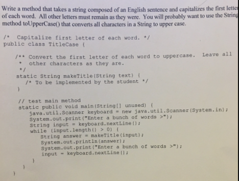 Solved Write a method that takes a string composed of an | Chegg.com
