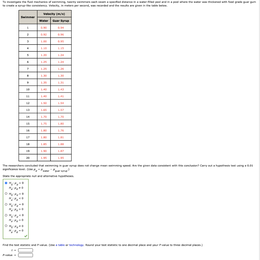 Solved To investigate the fluid mechanics of swimming, | Chegg.com