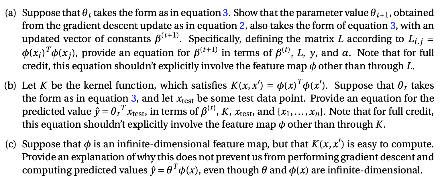 3. Kernelized gradient descent. In this problem, we | Chegg.com