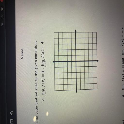 Solved Graph a function that satisfies the given conditions: | Chegg.com