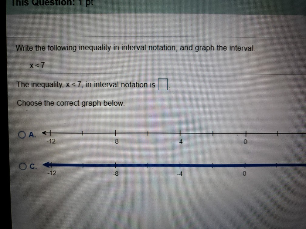 Solved This Question: 1 pt Write the following inequality in | Chegg.com