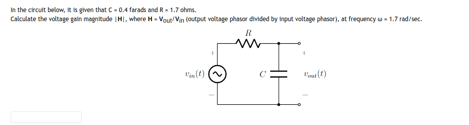 Solved In the circuit below, it is given that C=0.4 farads | Chegg.com