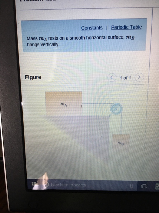 Solved Constants I Periodic Table Mass mA rests on a smooth | Chegg.com
