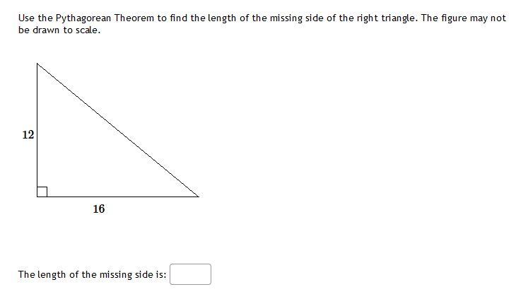 Solved Use the Pythagorean Theorem to find the length of the | Chegg.com