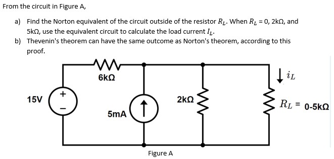 Solved From the circuit in Figure A, a) Find the Norton | Chegg.com