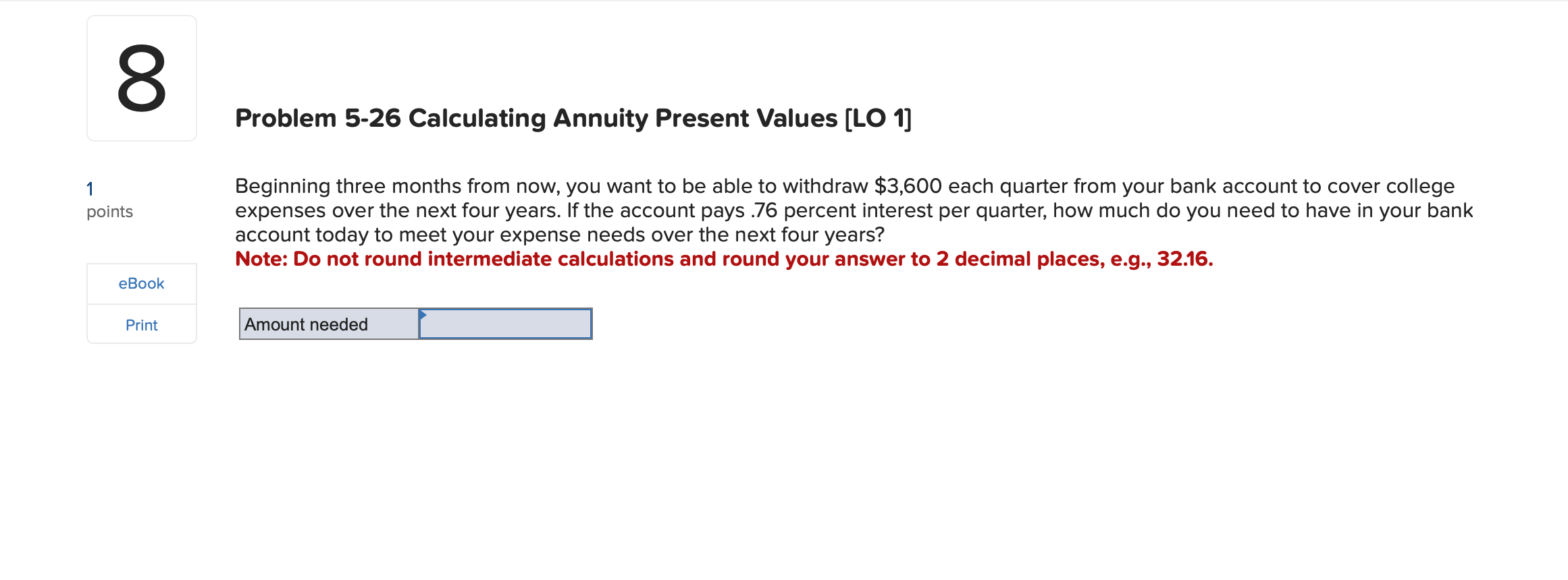 Solved Problem 5-26 Calculating Annuity Present Values [ [L | Chegg.com