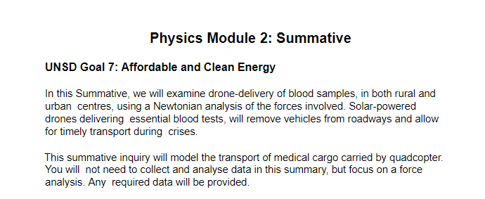 Solved Physics Module 2: Summative UNSD Goal 7: Affordable | Chegg.com