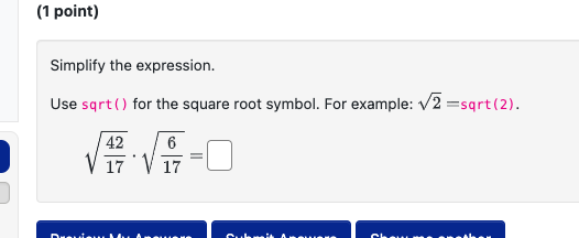 Solved Simplify the expression. Use sqrt () for the square | Chegg.com