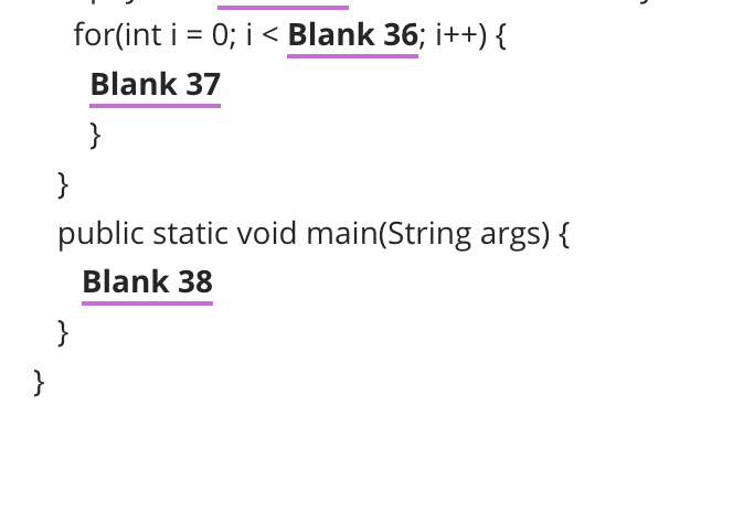 Solved Fill in the blanks to complete the Java code based on | Chegg.com