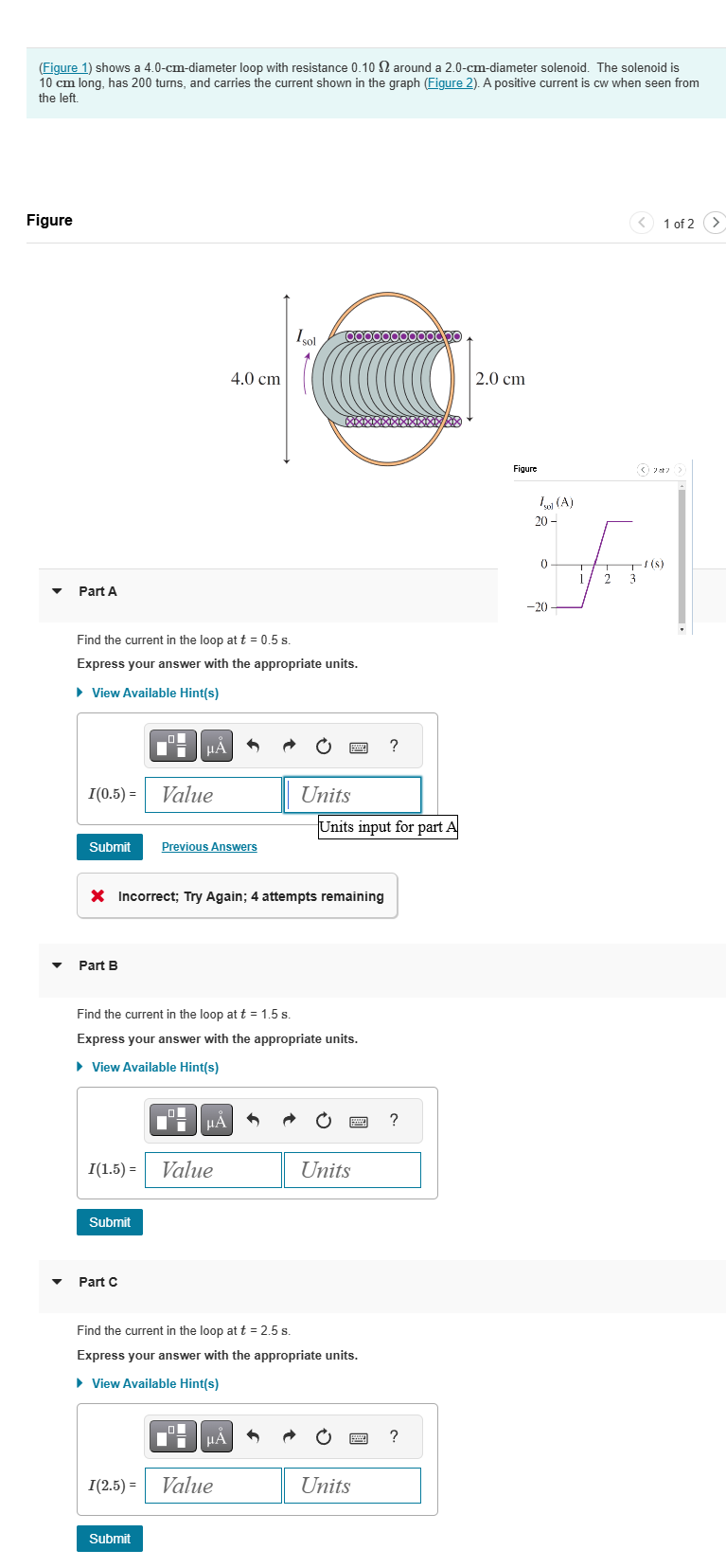 Solved FigurePart AFind the current in ﻿the loop | Chegg.com