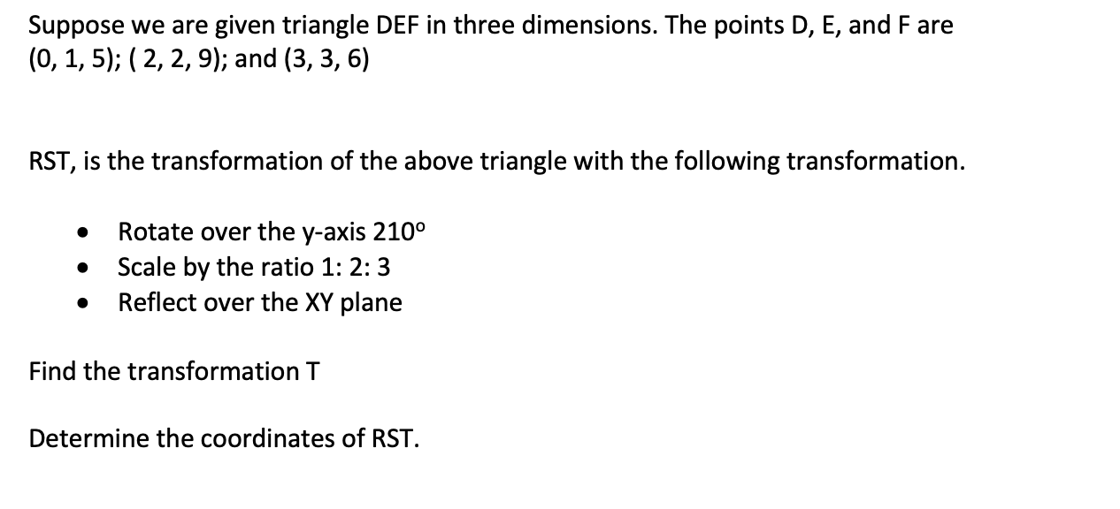 Solved Suppose we are given triangle DEF in three | Chegg.com