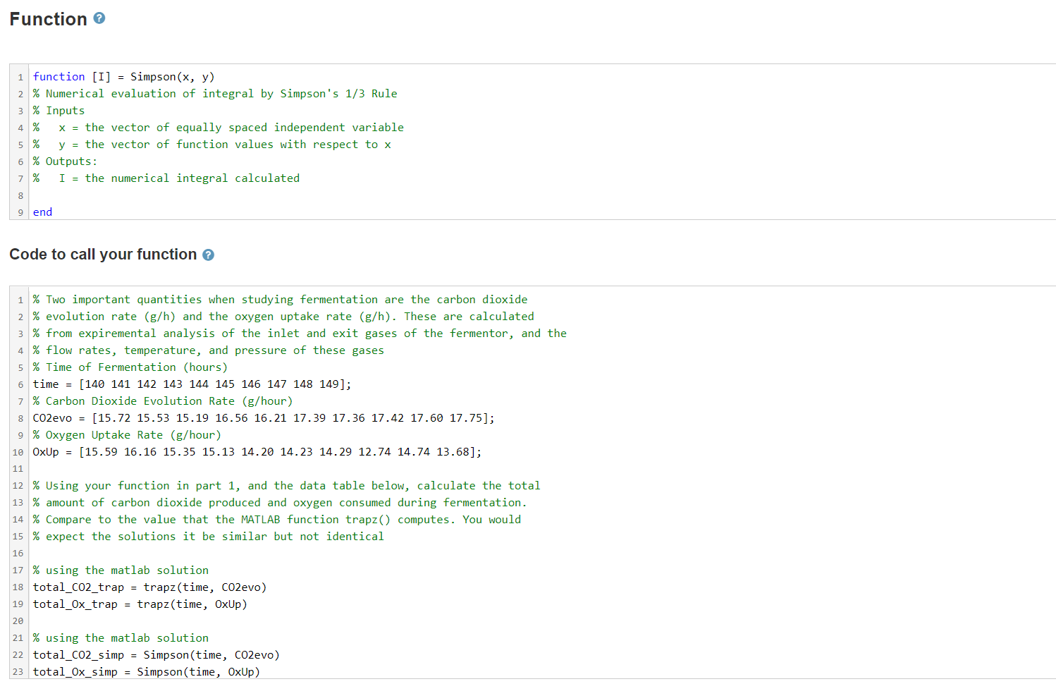 Solved Write A General Matlab Function For Integrating 