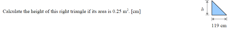 Solved Calculate the height of this right triangle if its | Chegg.com