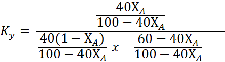 Solved Ky=100−40XA40(1−XA)×100−40XA60−40XA100−40XA40XA | Chegg.com