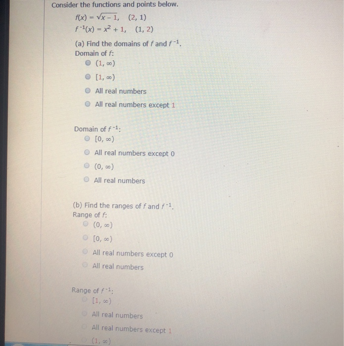 Solved Consider the functions and points below. f(x)- vx-1, | Chegg.com