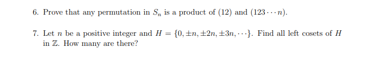 Solved 6. Prove that any permutation in Sn is a product of | Chegg.com