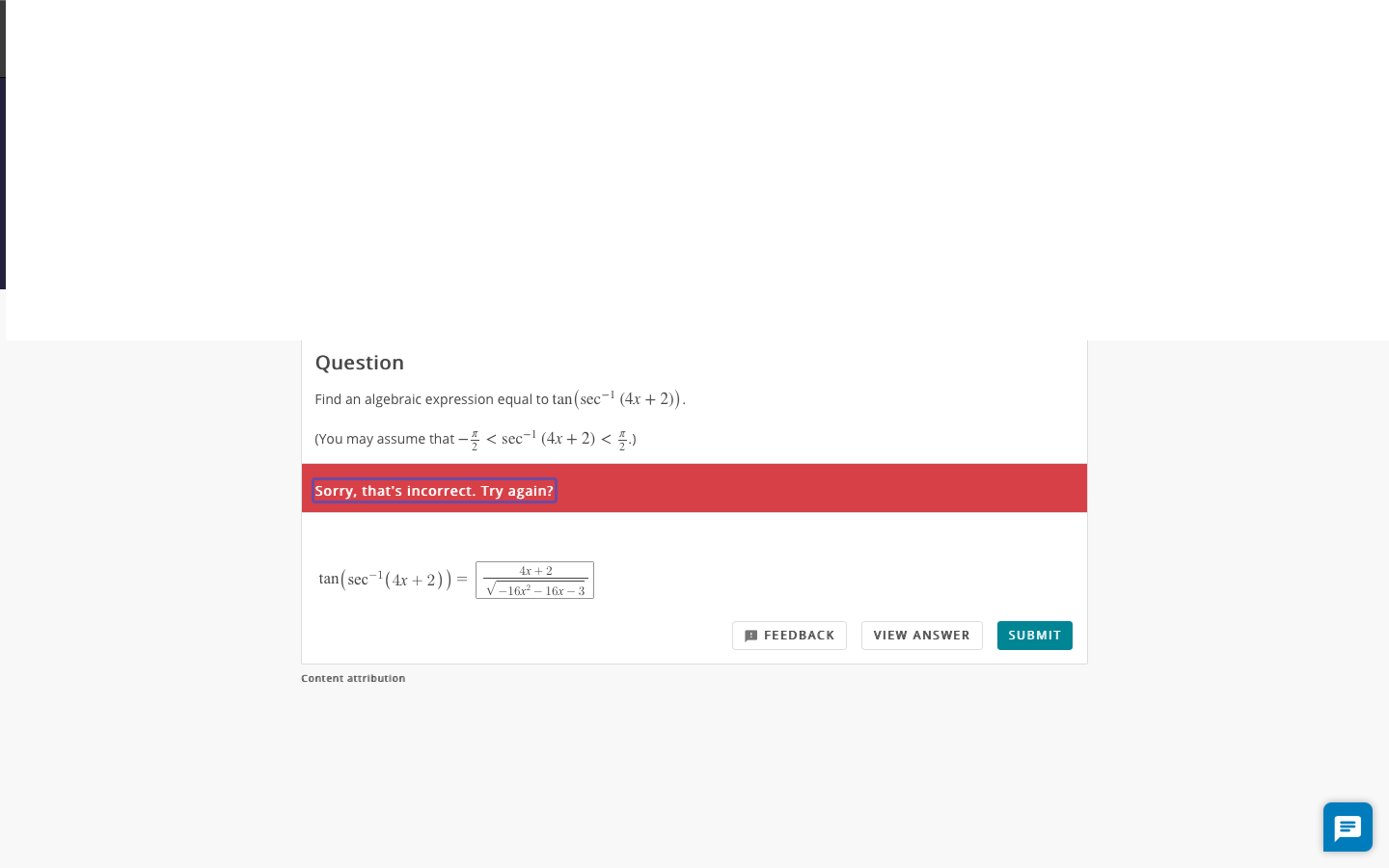 Solved Question Find an algebraic expression equal to | Chegg.com
