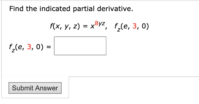 Solved Find the indicated partial derivative. | Chegg.com