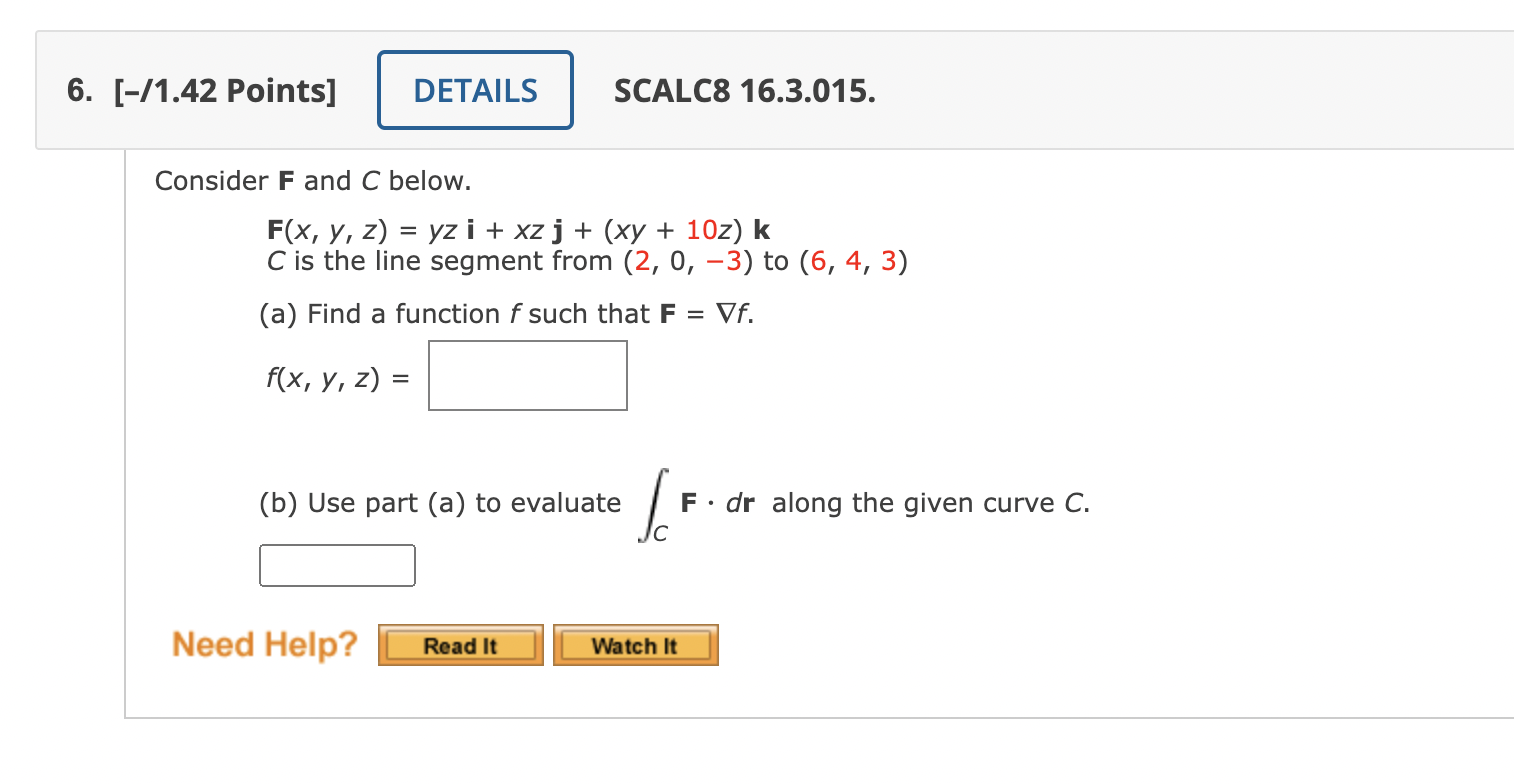 Solved Consider F and C below. F(x,y,z)=yzi+xzj+(xy+10z)k C | Chegg.com