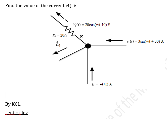 Solved Find the value of the current i4(t): vi(t) = | Chegg.com