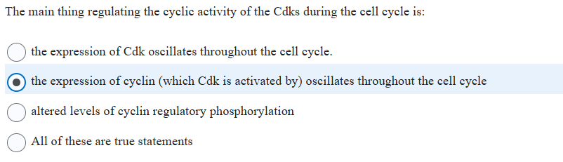 Solved The main thing regulating the cyclic activity of the | Chegg.com