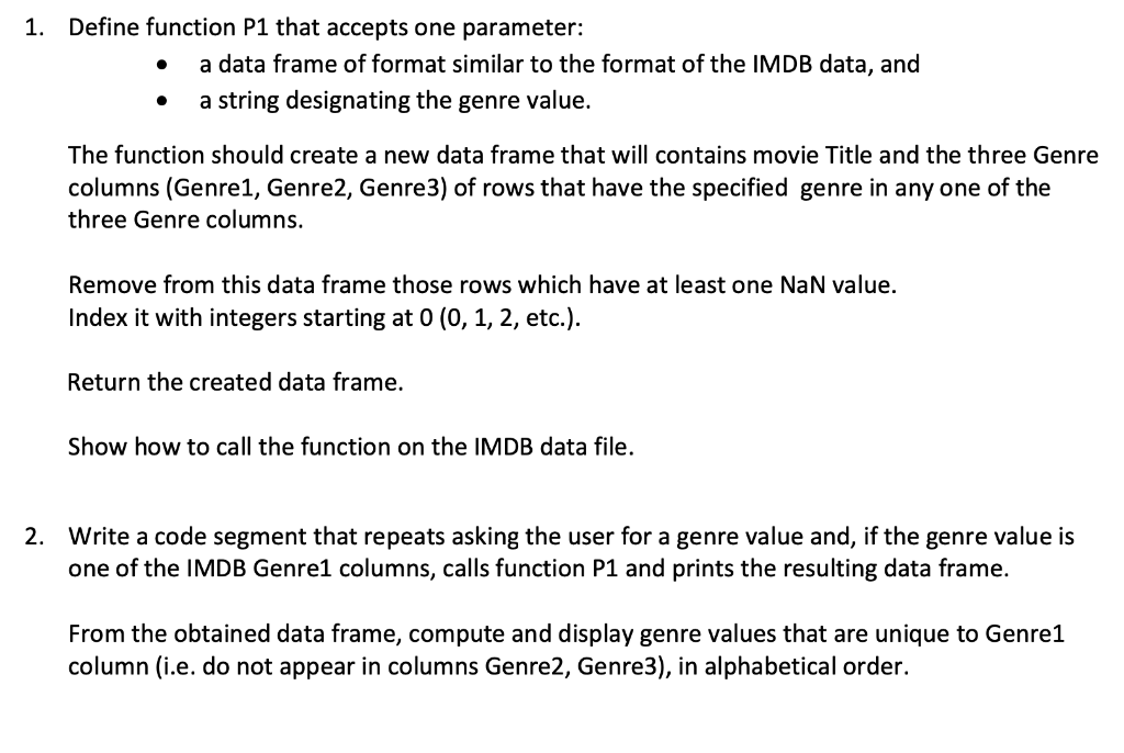 Solved 1. Define function P1 that accepts one parameter: a | Chegg.com