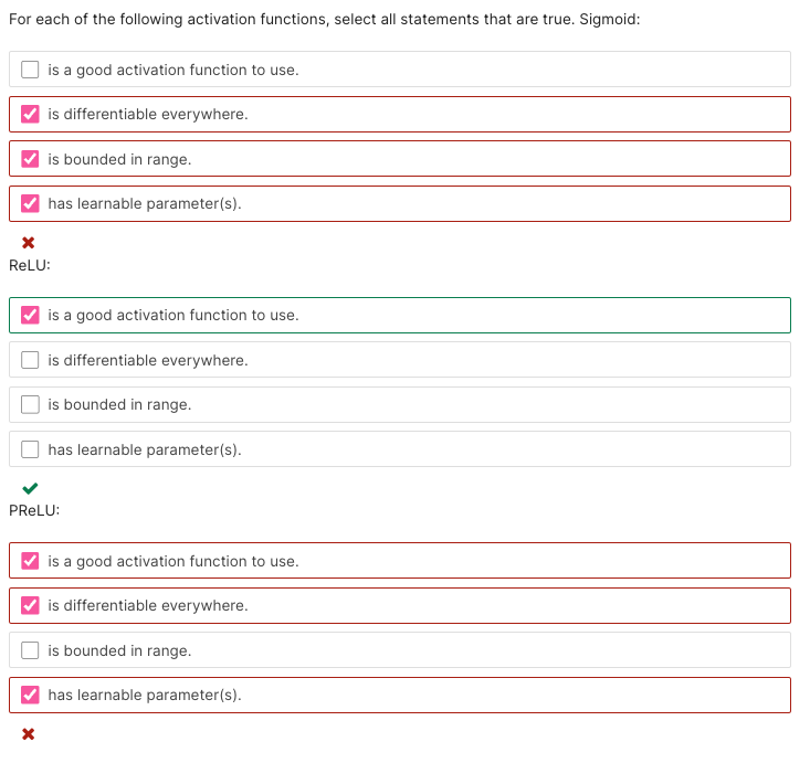 Solved For each of the following activation functions, | Chegg.com