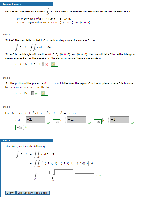 Solved Tutorial Exercise Use Stokes' Theorem to evaluate des | Chegg.com