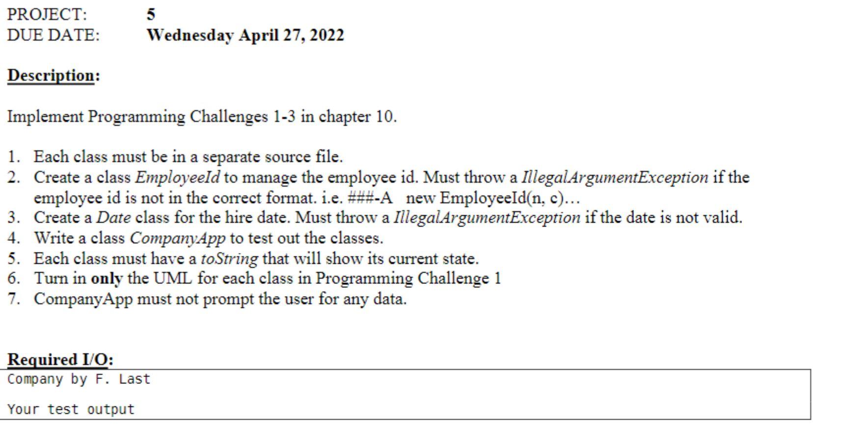 Solved in simple java code please for the #2 create a new | Chegg.com