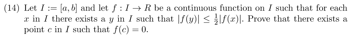 Solved (14) Let I [a, b and let f :I - R be a continuous | Chegg.com
