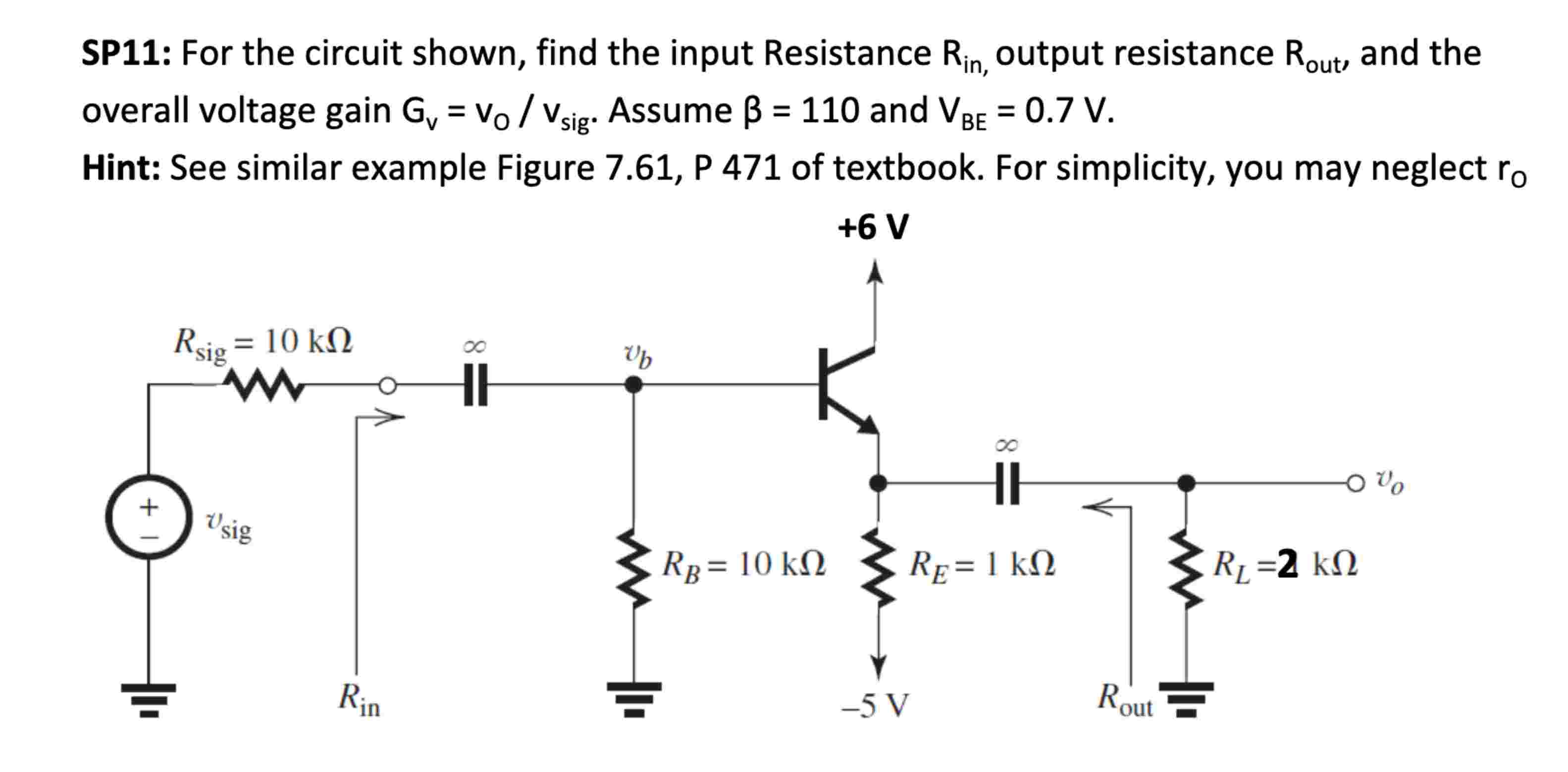 Solved Do this problem using small signal hybrid pi-model, | Chegg.com