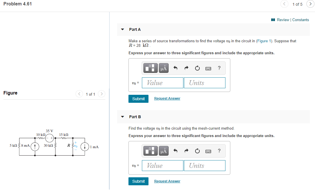 Solved Problem 4.61 1 of 5 > Review Constants Part A Make a | Chegg.com