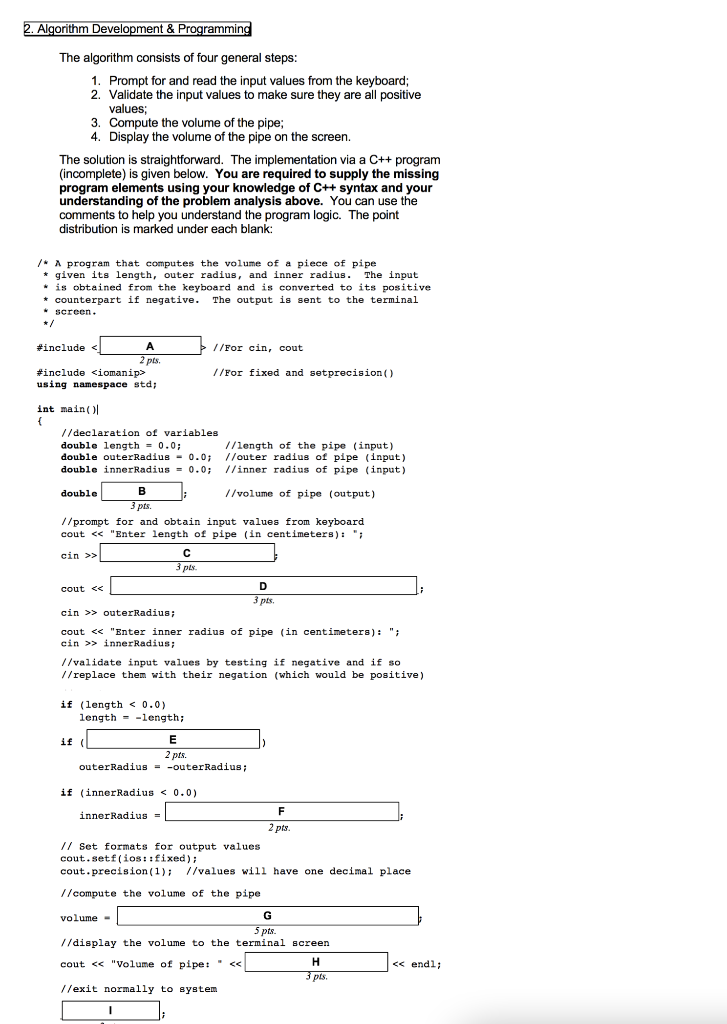 Solved 2 Algorithm Development And Programming The Algorithm 
