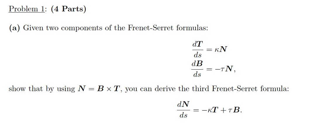 Solved Problem 1: (4 Parts) (a) Given two components of the | Chegg.com