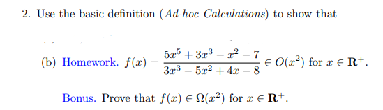 Solved 2. Use the basic definition (Ad-hoc Calculations) to | Chegg.com