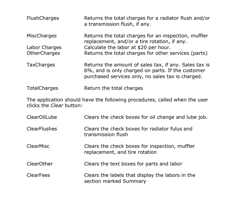 Solved Auto Repair Shop GUI in C#Please make sure to post | Chegg.com