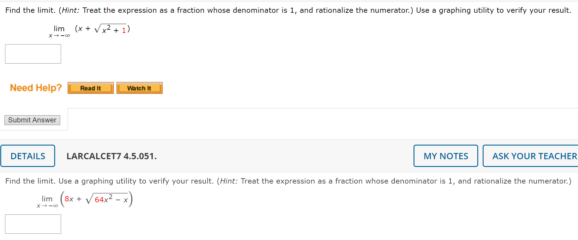 Solved Find the limit. (Hint: Treat the expression as a | Chegg.com